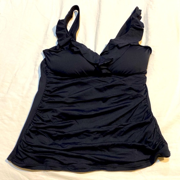 Lauren Ralph Lauren | Swim | Lauren Black Ruffle Swim Tankini 8 Nwt ...